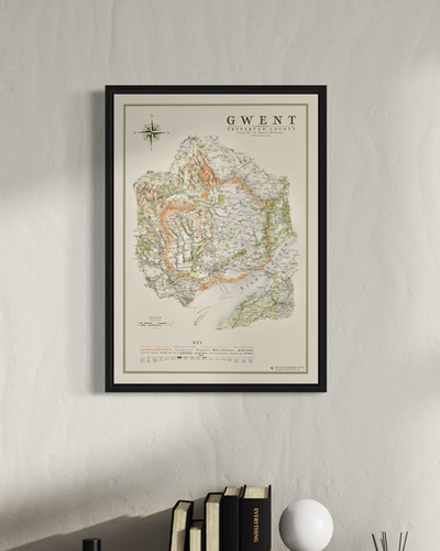 Map of Gwent | The Cartographic Arts | Gwent Wall Map | Gwent Map Print