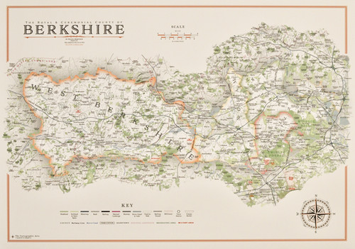 Berkshire with districts - Mini Map (PRINT) | TheCartographicArts