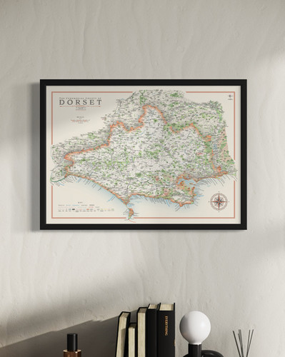 Dorset Map Print - Mini Map | The Cartographic Arts | Dorset Wall Map