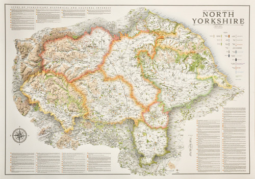 Map of North Yorkshire Map - Districts | TheCartographicArts