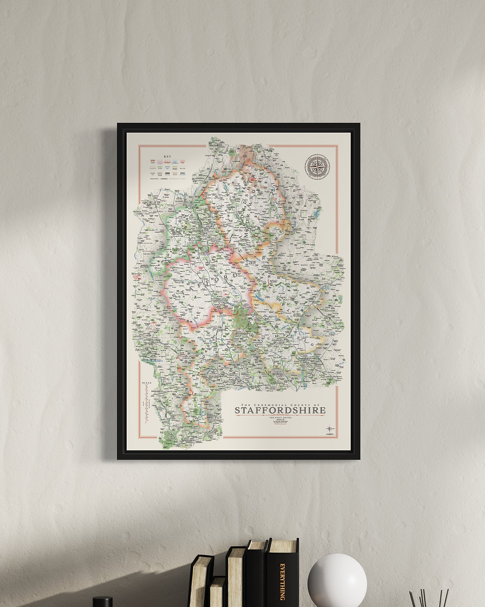 Wall Maps of Staffordshire | The Cartographic Arts