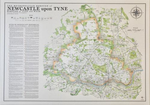 Newcastle-upon-Tyne Map | TheCartographic Arts | Newcastle Wall Map
