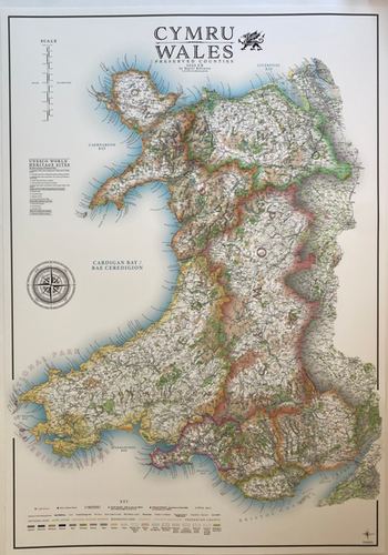 Cymru / Wales Map - Preserved Counties | TheCartographicArts