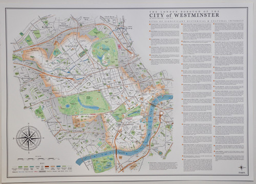 City of Westminster map - orange | TheCartographicArts