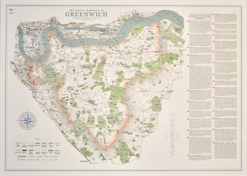 Map of Greenwich - Blue | TheCartographicArts