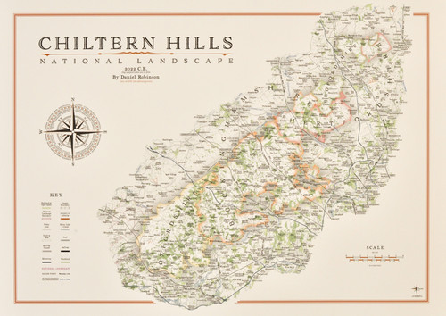 Chiltern Hills County Sections - Mini Map Print | TheCartographicArts