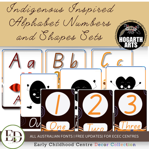 Alphabet Numbers and Shapes with Indigenous Artwork by Stephen Hogarth ...