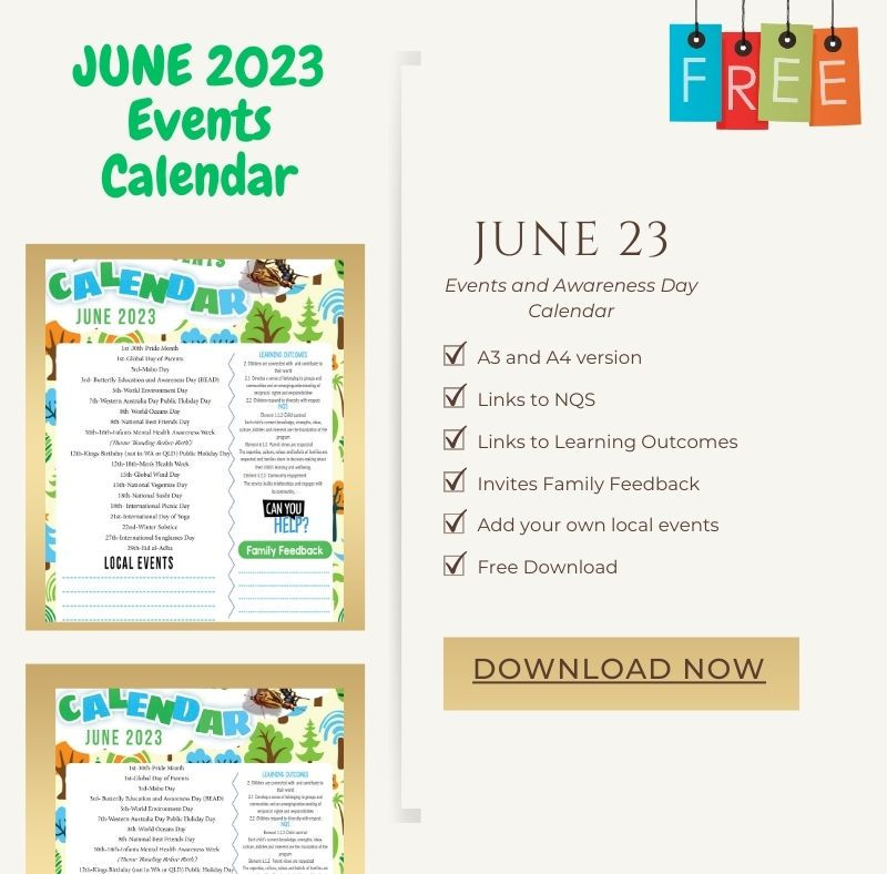 Early Childhood Events Calendar | The Educators' Domain EYLF, NQS, QKLG ...