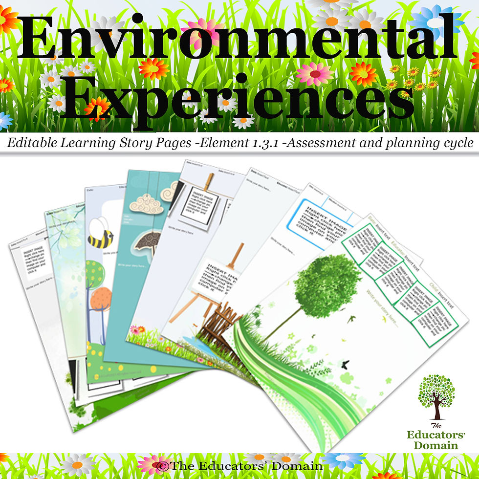 Environmental Experiences Learning Story Pack | The Educators Domain