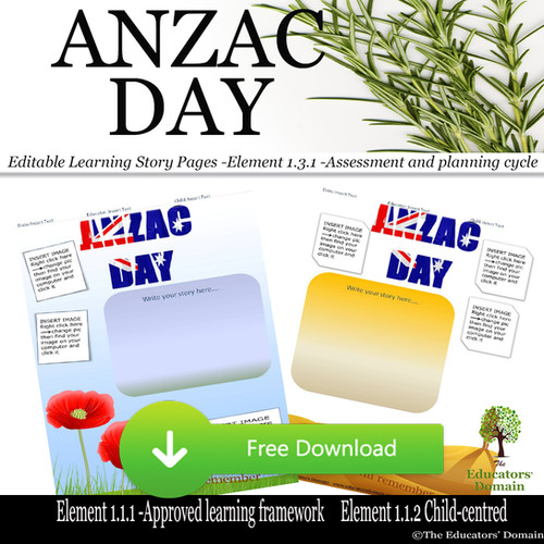 ANZAC DAY Learning Story Pack | The Educators Domain