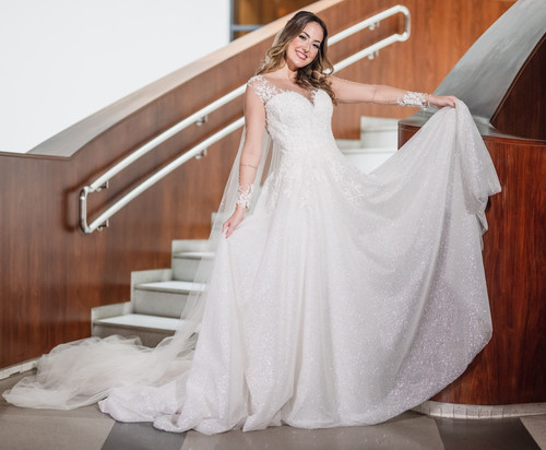 Vestido de noiva Marie Lafayette princesa com brilho | Emporio Lulu