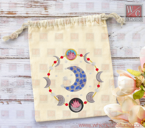Digital Moon phases moon star 4x4 Standalone Digital Embroidery | Which ...