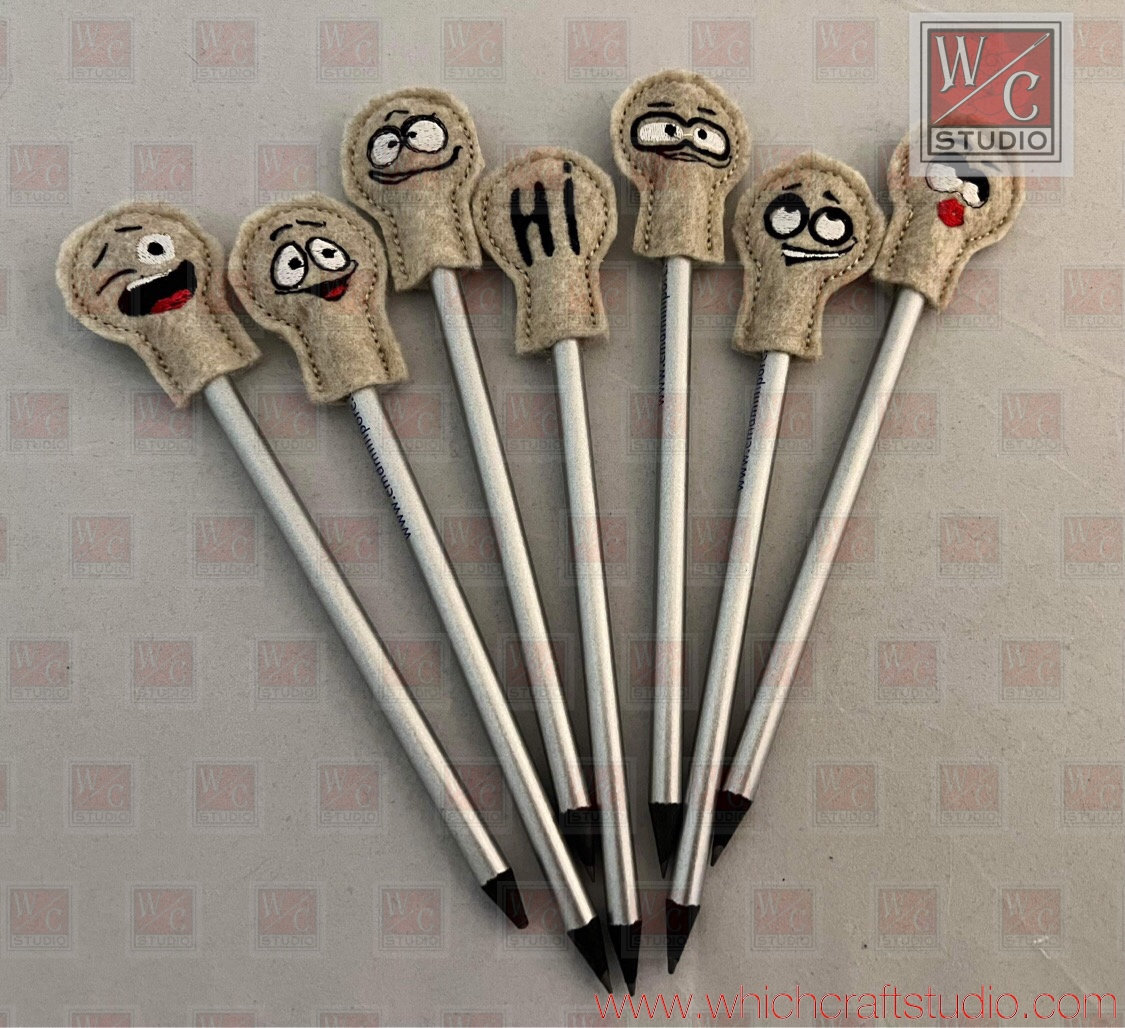 Digital Faces Pencil Topper Set Digital Files 2/309