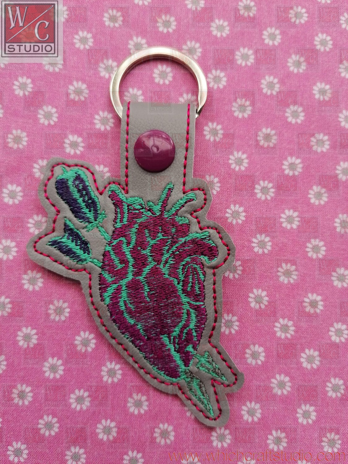 Digital Heart Arrow Fob Embroidery Files