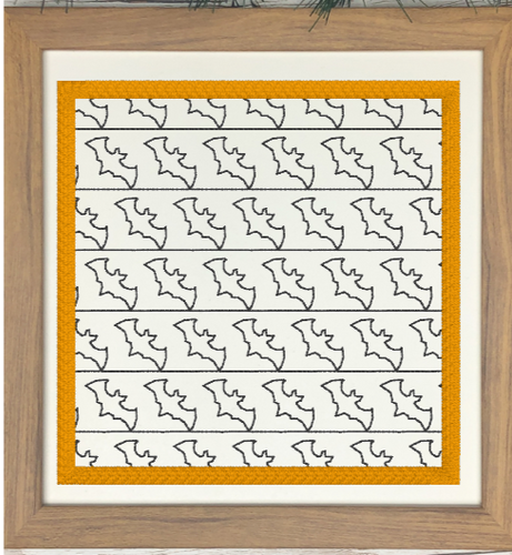Digital Bat Stipple and Border 4x4 Digital Fill | Which Craft Studio