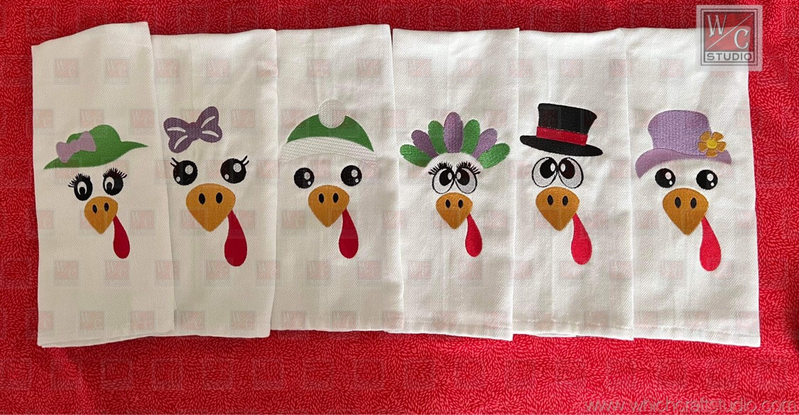 Digital Turkey Face Standalone 5x7 Set of 6 Digital Files