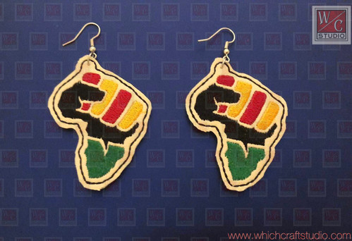 Digital Africa map hand Earrings 1.5x2.25 Embroidery Design | Which ...