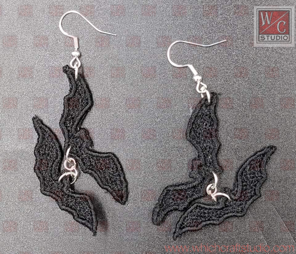 Digital FSL Bats Earrings Digital Embroidery