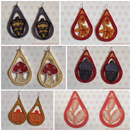 Digital FSL Fall Earring Set of 6 Digital Files | Which Craft Studio