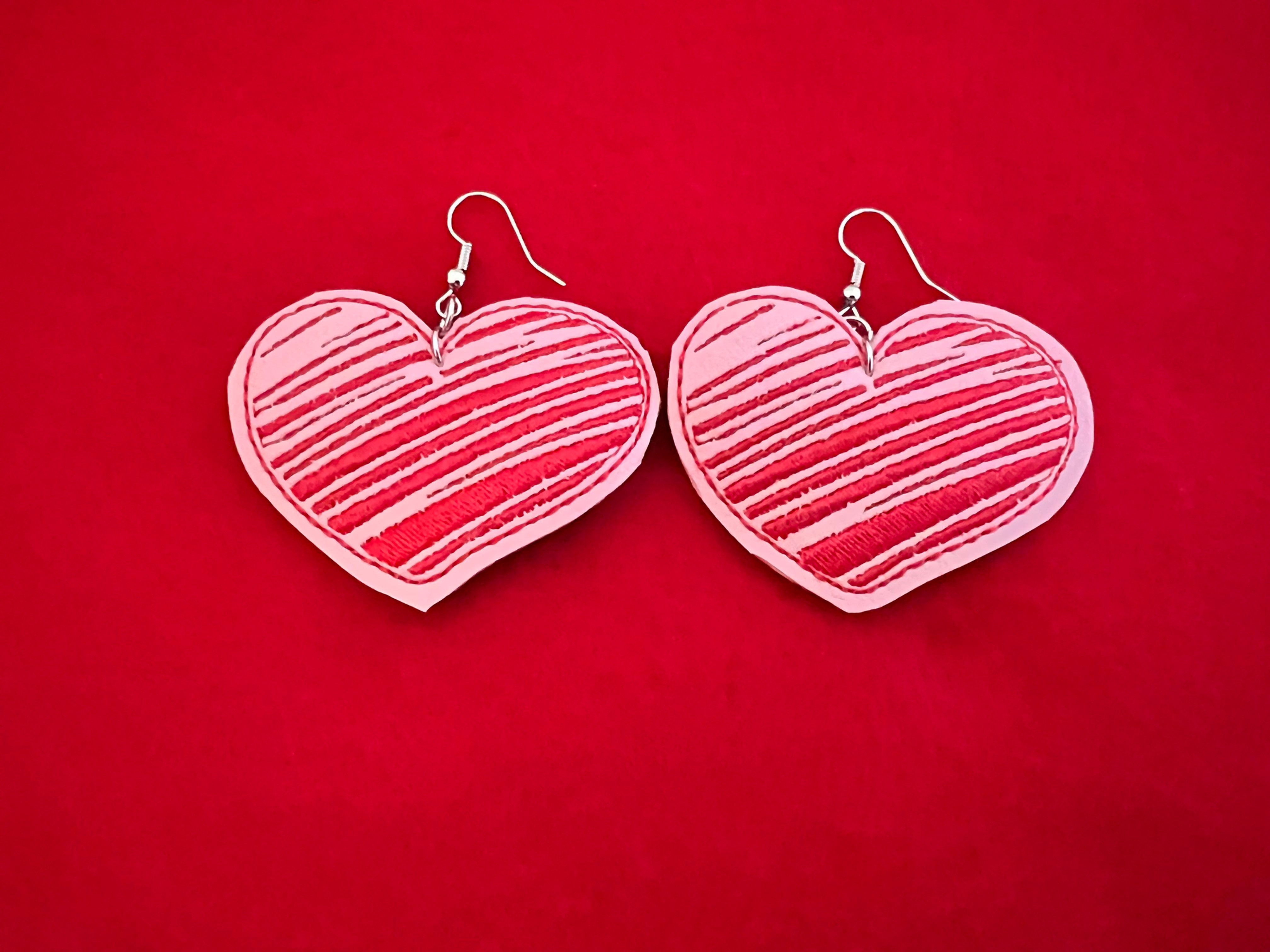 Digital Heart5 Earrings Digital Files