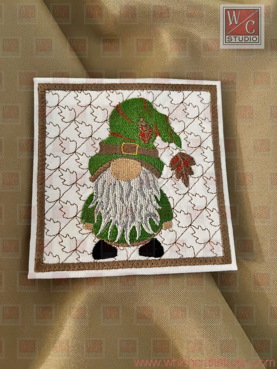 Digital Thanksgiving gnome SA w stipple Border 4x4 Digital Files 2/351