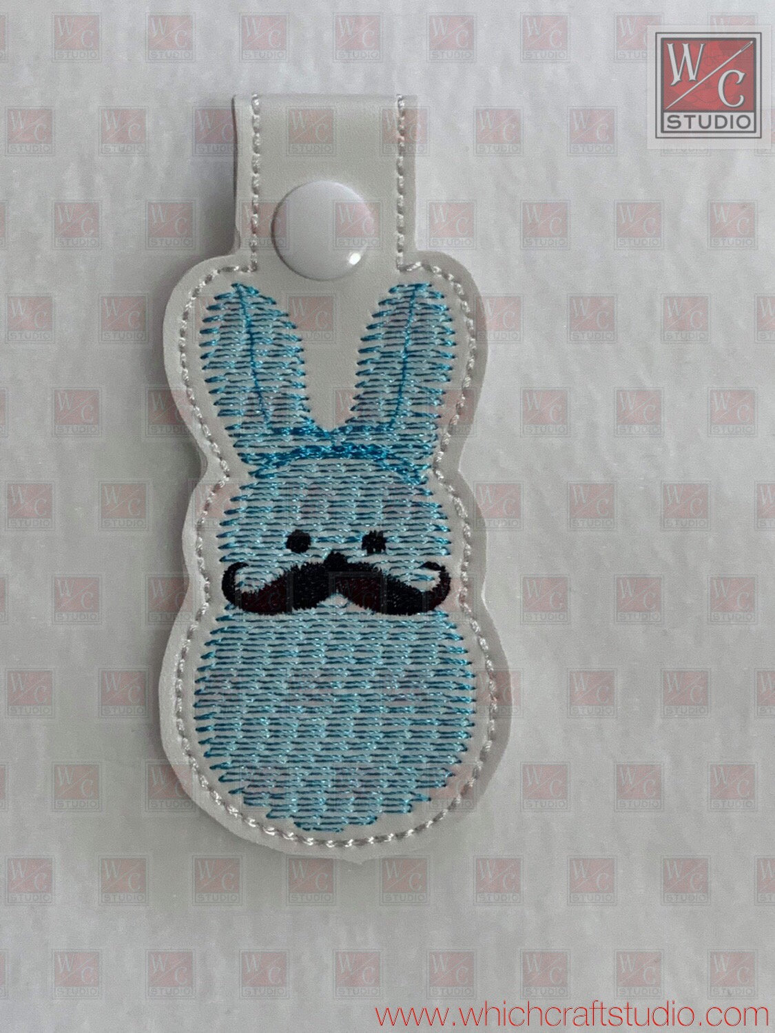 Digital Mustache Peep Fob Embroidery Designs
