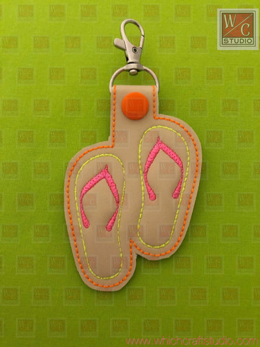 Digital Flip Flop Fob Embroidery Design Files | Which Craft Studio
