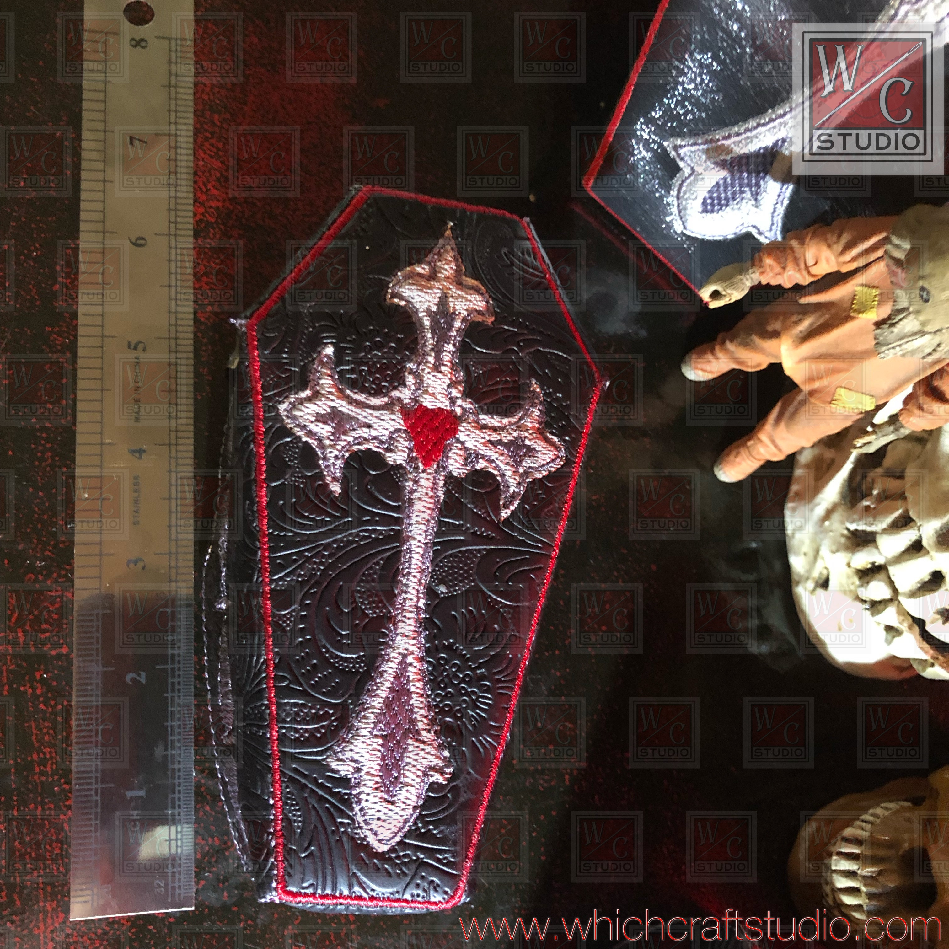 Digital Coffin Cross Box 5x7 hoop Digital Files