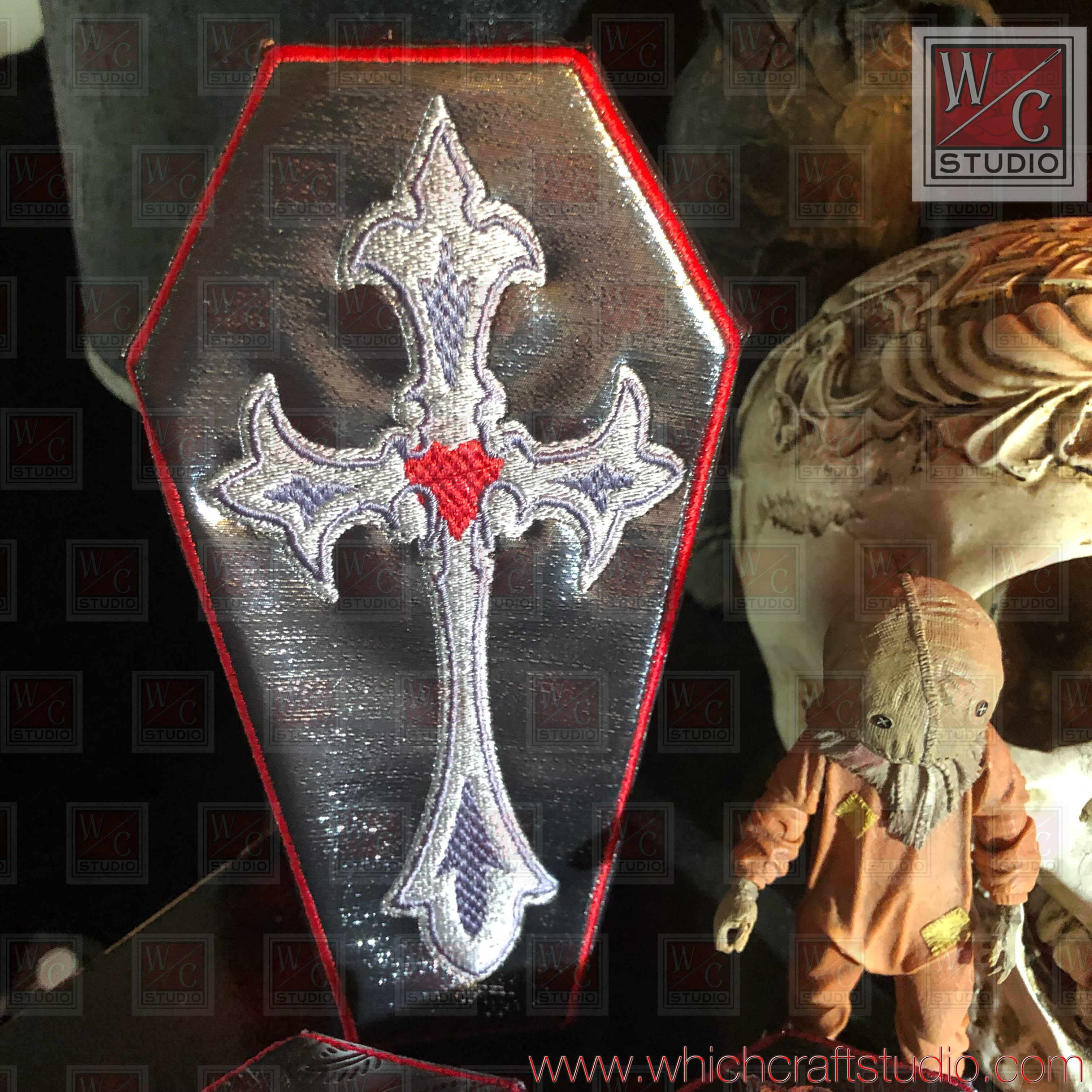 Digital Coffin Cross Box 8x12 hoop Digital Files