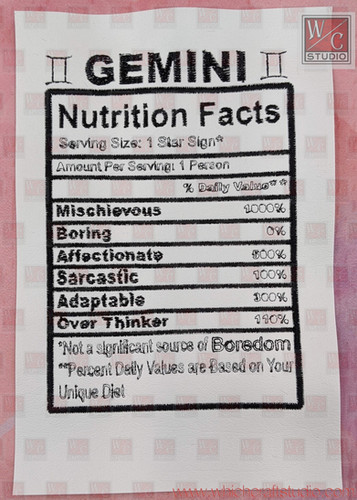 Digital Gemini Nutrition Facts Standalone 5x7 Set of 12 Digital Fil | Which Craft Studio