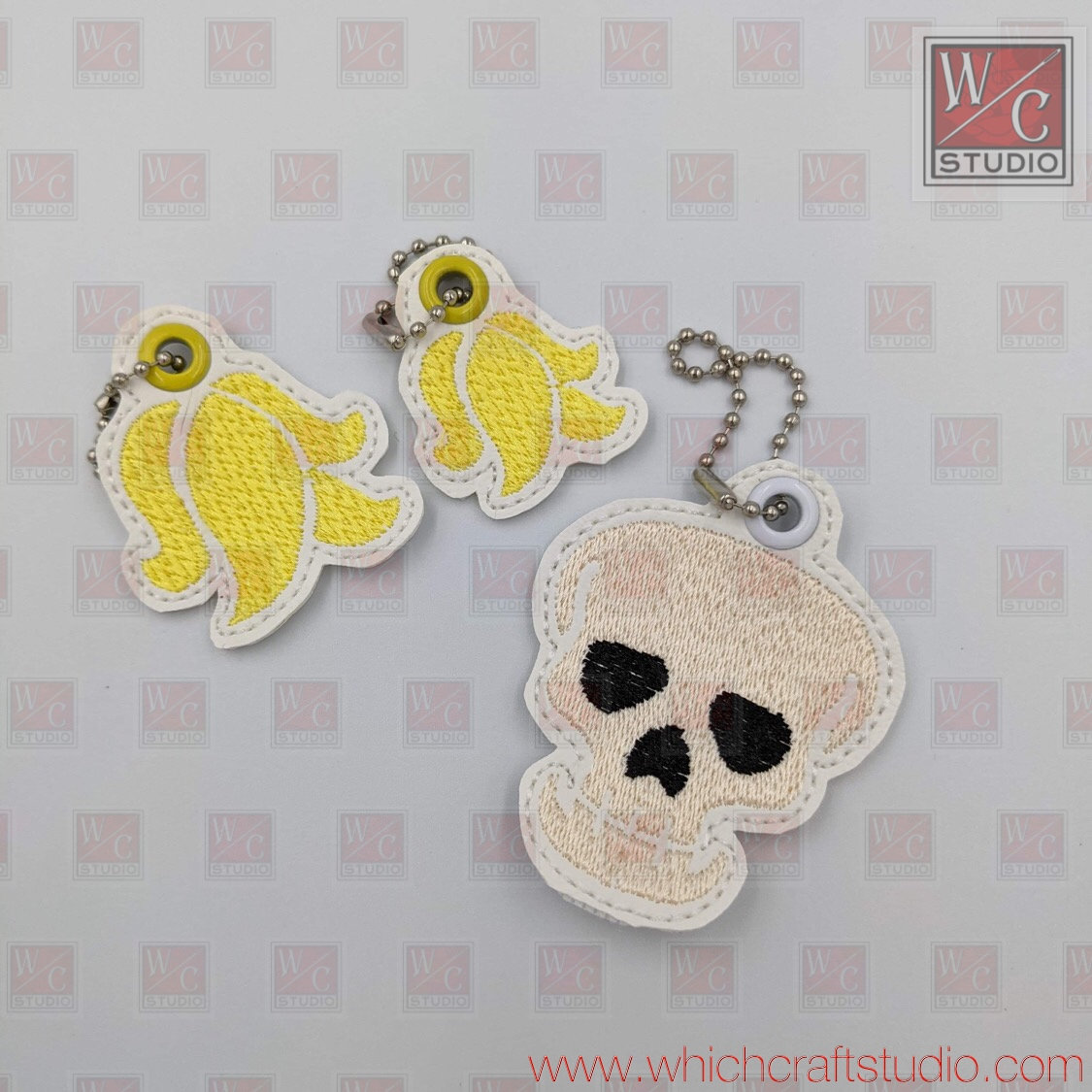 Digital Damask Skull Dangles Embroidery Designs Files