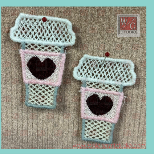 Digital FSL Coffee Cup Earrings Digital File | Which Craft Studio