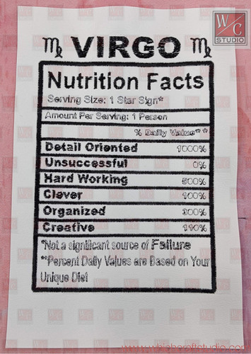 Digital Virgo Nutrition Facts Standalone 5x7 Set of 12 Digital Files | Which Craft Studio