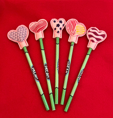 Digital Heart Pencil Topper Set of 5 Digital Files | Which Craft Studio