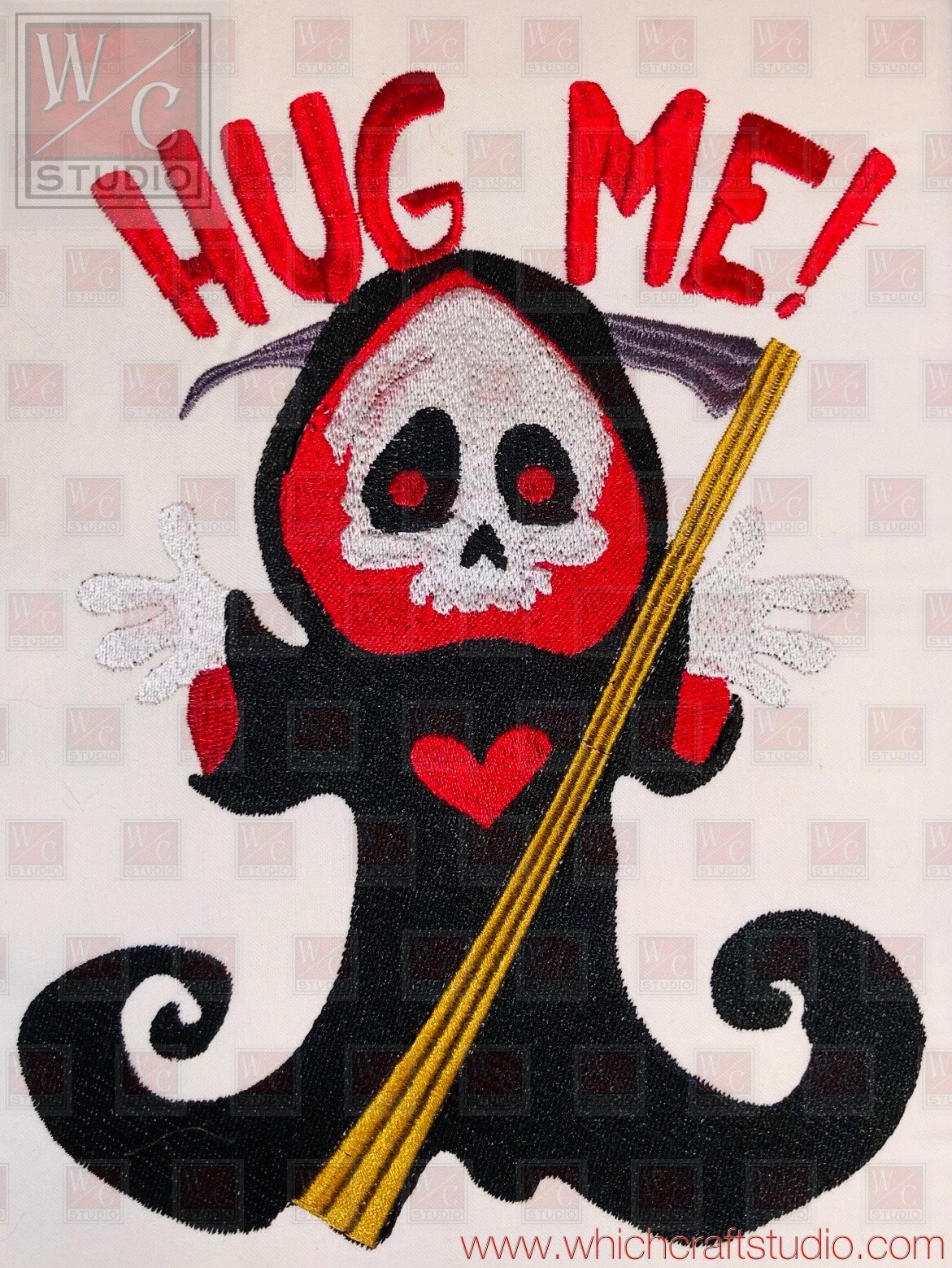 Digital Hug Me Grim Standalone 5x7 Embroidery Files