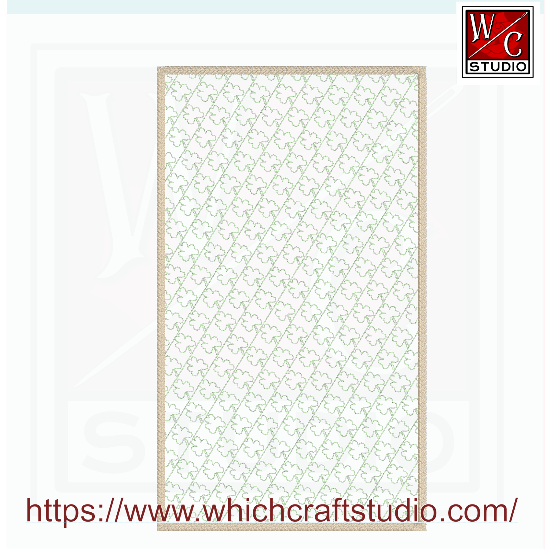 Digital Clover Stipple with Boarder 8x12 Digital Files