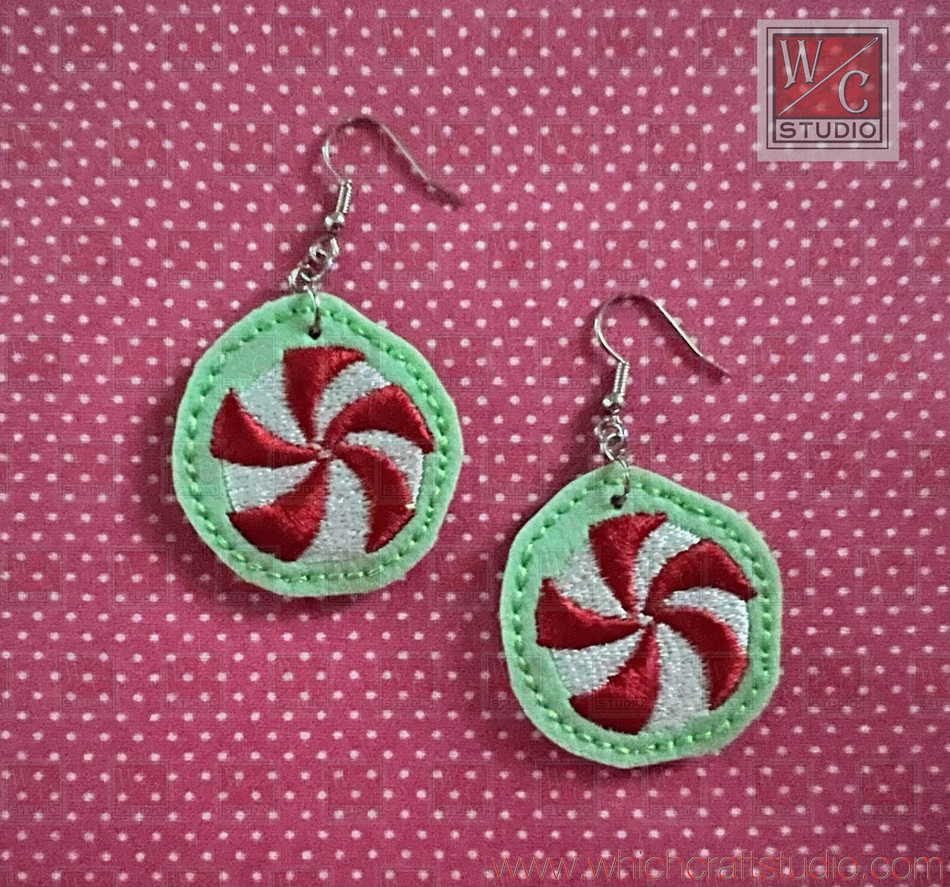 Digital Peppermint Earrings files Digital File