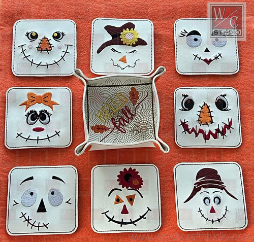 Digital Scarecrow Coaster Set Digital File | Which Craft Studio