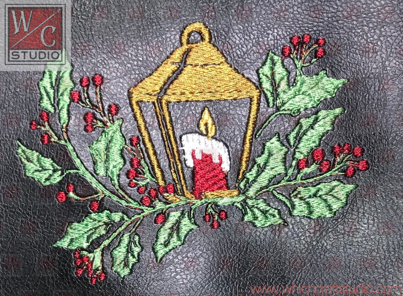 Digital Lantern and Holly 4x4SA 2 Files Embroidery Designs