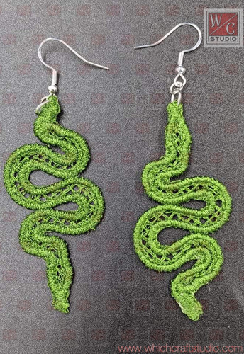 Digital FSL Snakes Earrings Digital Embroidery | Which Craft Studio