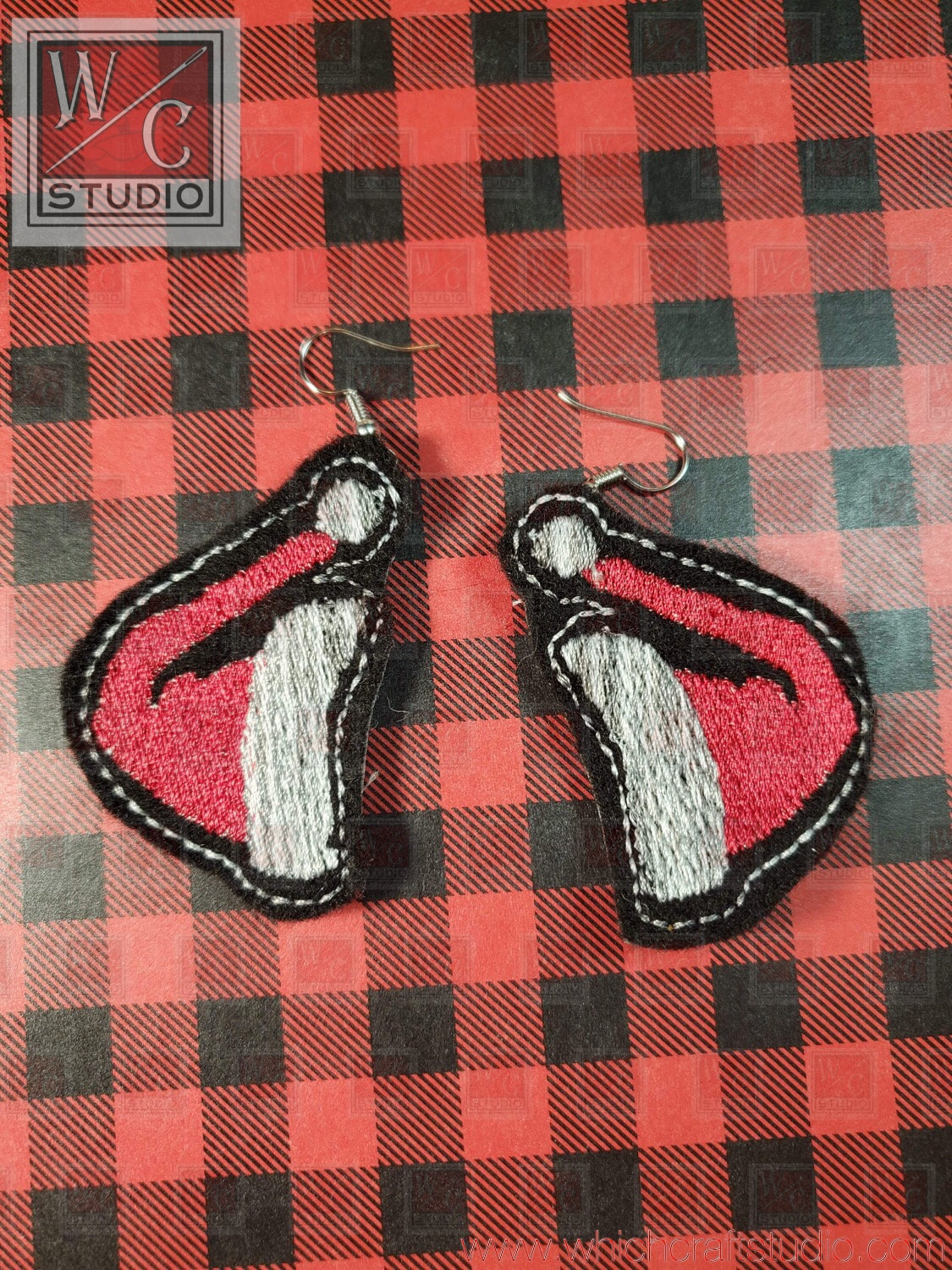 Digital Santa Hat Earrings Embroidery Designs
