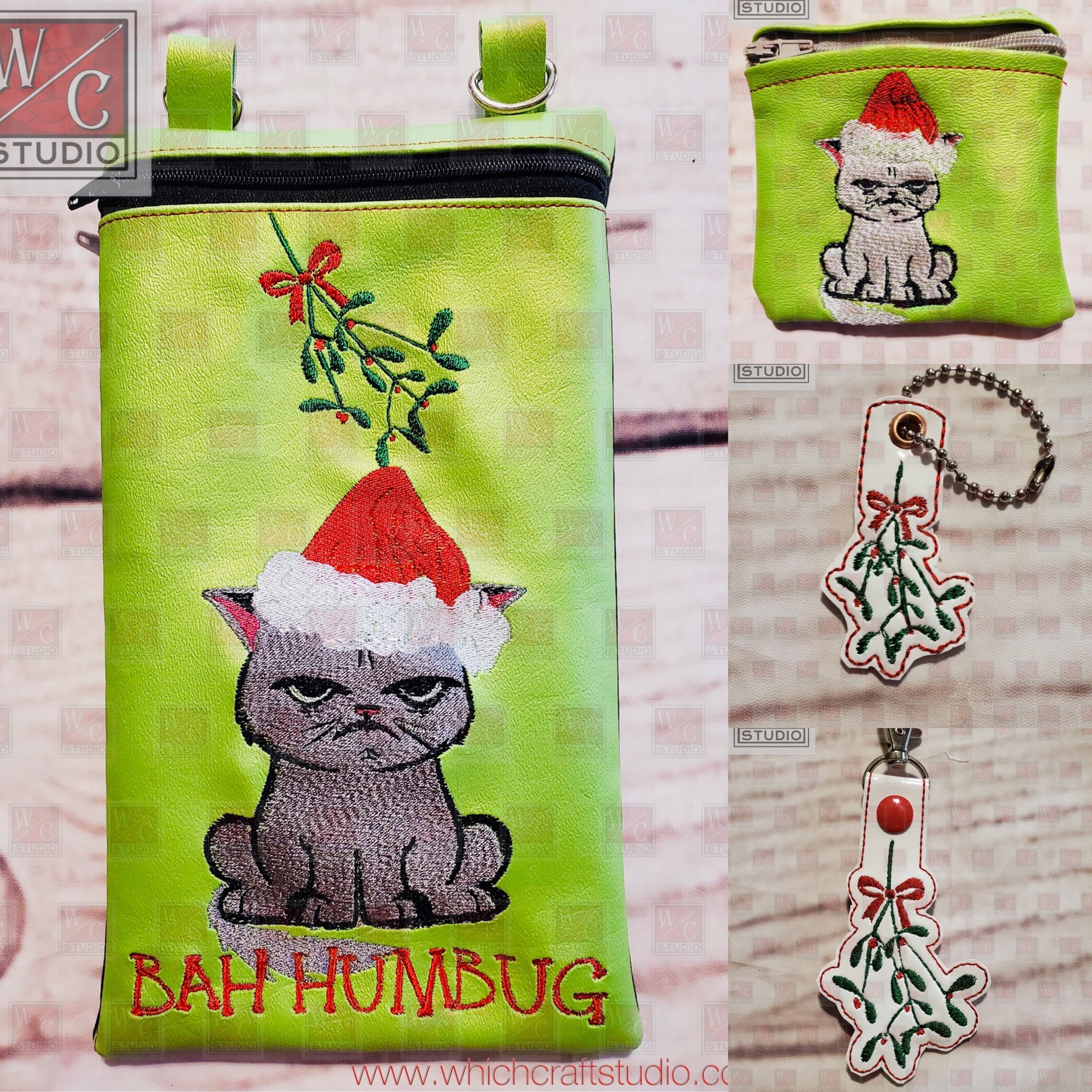 Digital Bah Humbug Tall bag Set 7 Embroidery Designs