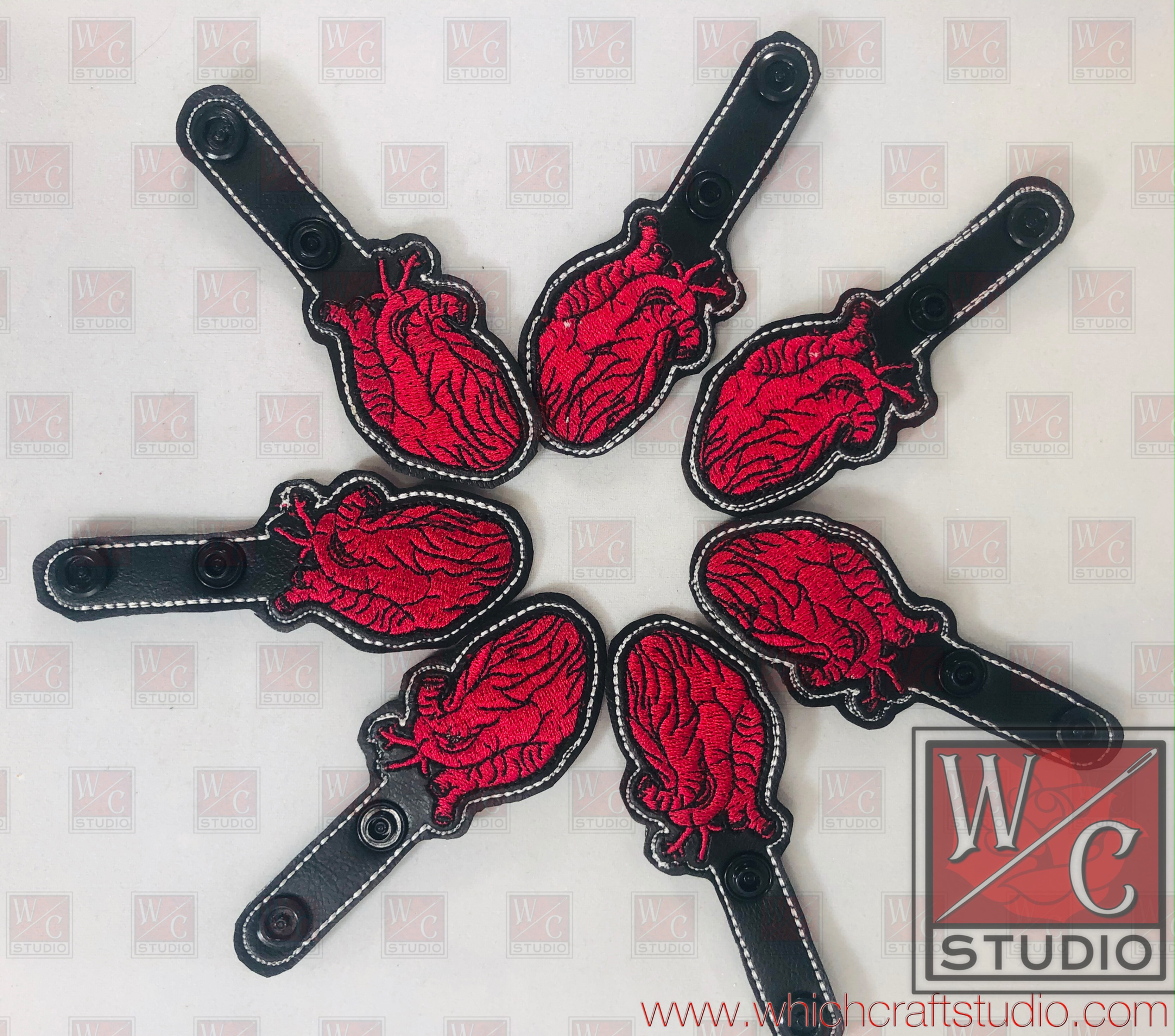 Atomically Correct Heart fob snap tabs