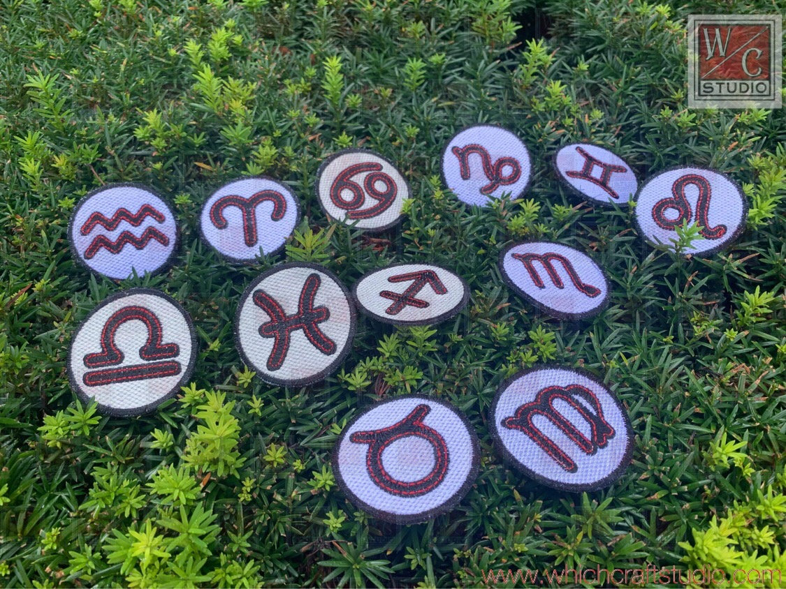 Digital Zodiac Patch Set of 12 Digital Files