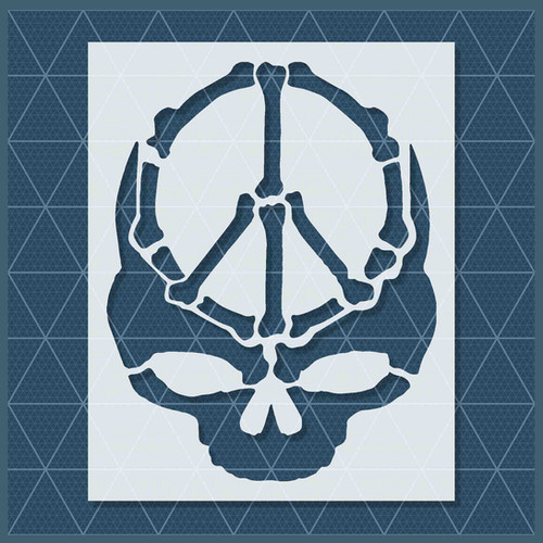 PEACE SKULL STENCIL | Lazy Stencils
