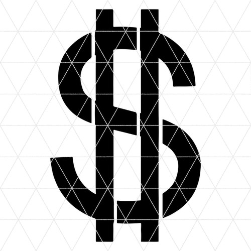 DOLLAR SIGN STENCIL | Lazy Stencils