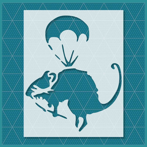 BANKSY PARACHUTING RAT STENCIL | Lazy Stencils