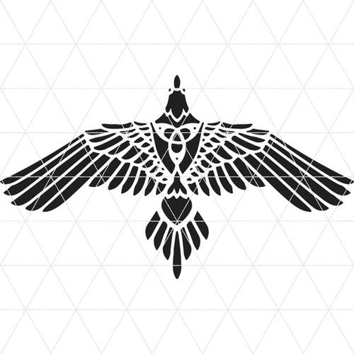 TRIBAL RAVEN STENCIL | Lazy Stencils