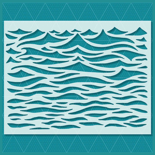 OCEAN WAVES STENCIL | Lazy Stencils