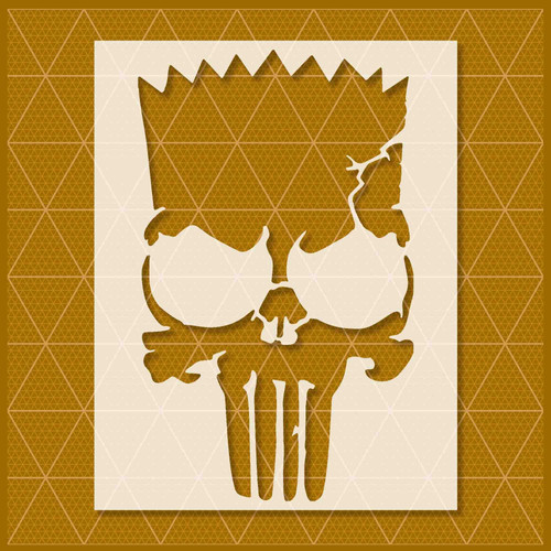 BART SKULL STENCIL | Lazy Stencils